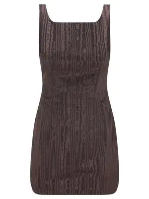 MARINE SERRE Geometric Neck Mini Sleeveless Dress - Black
