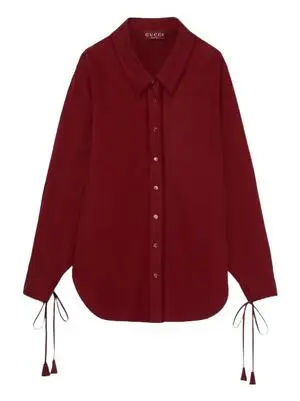 Gucci Long Sleeve Shirt With Drawstring Cuffs - Red