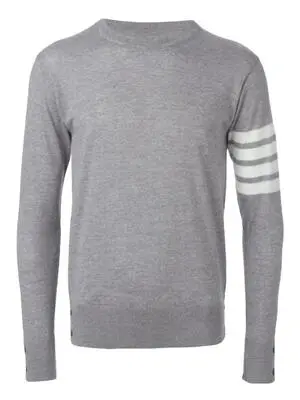 Thom Browne Four-bar Striped Pullover - Light Gray