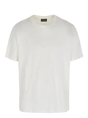 Giorgio Armani Embroidered Logo Double-sided T-shirt - White