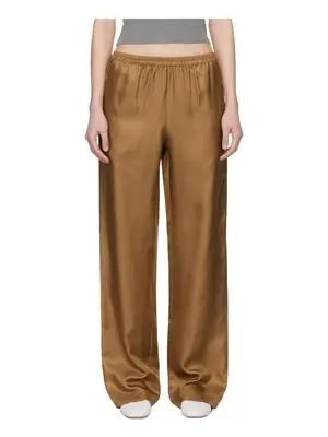 Loulou De Saison Wide Leg Elastic Waist Casual Pants - Brown