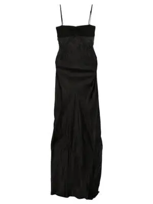 Rick Owens Sheer Panel Long Dress - Black