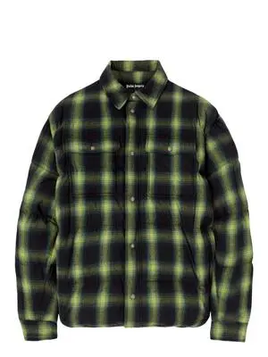 Palm Angels Plaid Puffer Jacket - Black