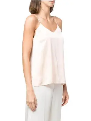 FORTE_FORTE Spaghetti Strap Silk Tank - White