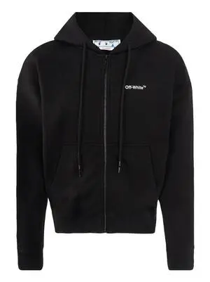 Off-White Painting Print Zip-up Hoodie - Black