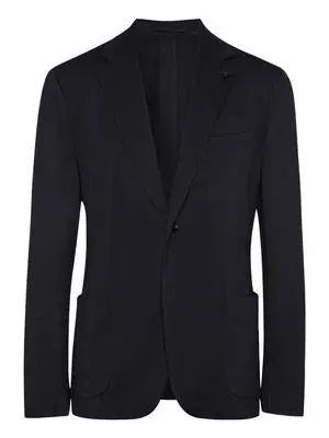 LARDINI Wool Blazer With Drawstring Waist - Black