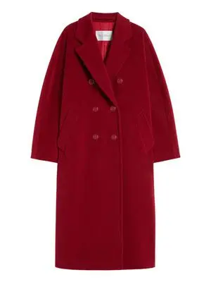 Max Mara Max Mara Double-Breasted Belted Long Coat Deep Red