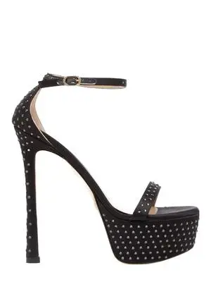 STUART WEITZMAN Embellished Platform Stiletto Sandals - Black