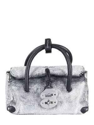ZANELLATO Double-handled Shoulder Bag With Sequins And Turn-lock Closure - White