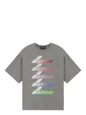 We11Done Multi Logo Print T-shirt - Grey