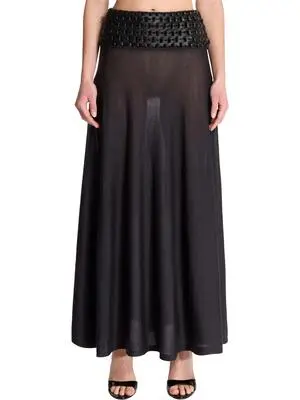 Alaïa Woven Waistband Trumpet Skirt - Black