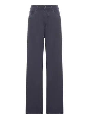 Miu Miu Logo Embroidered Denim Jeans - Black