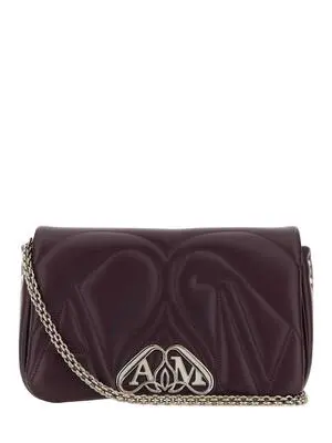 Alexander McQueen Alexander McQueen Seal Logo Plaque Small Shoulder Bag Black