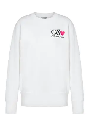 MOSCHINO Moschino 'Take Away' Printed Round Neck Long Sleeve Sweater