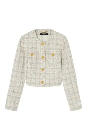 VERSACE Versace Collarless Tweed Jacket With Medusa Buttons