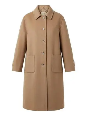 Gucci Reversible Gg Wool Coat - Brown