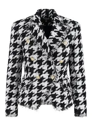 Balmain Houndstooth Tweed Blazer - No