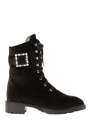 STUART WEITZMAN 40mm Buckle-fastening Lace-up Boots - Black