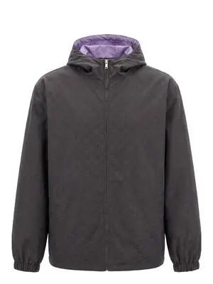 Gucci Reversible Gg Monogram Zip-up Jacket - Lavender And Gray