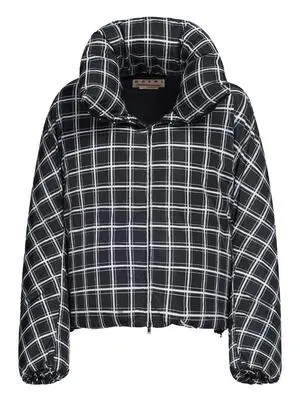 Marni Checked Oversized Down Jacket - Black