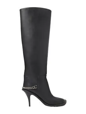 Stella McCartney Ryder Knee-high Stiletto Boots With Chain Detailing - Black