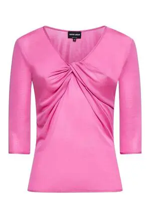 Giorgio Armani V-neck Jersey Pullover - Pink
