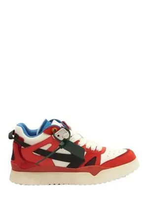 Off-White Mid Top Sponge Sneakers - Red