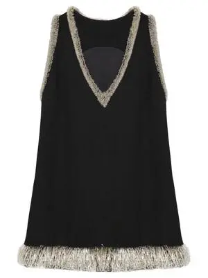 Simkhai Darcy Embellished V-neck Mini Dress - Black