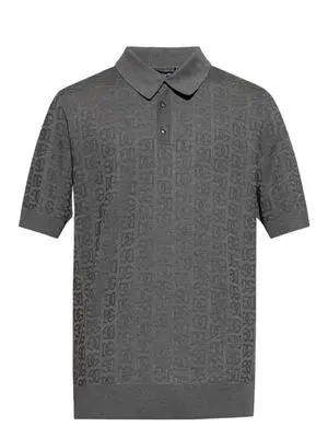 Dolce & Gabbana Dolce Gabbana Dg Logo Jacquard Knitted Polo Shirt - Black
