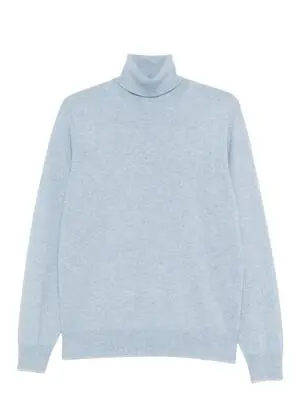 Brunello Cucinelli Ribbed Turtleneck Knitted Sweater - Blue