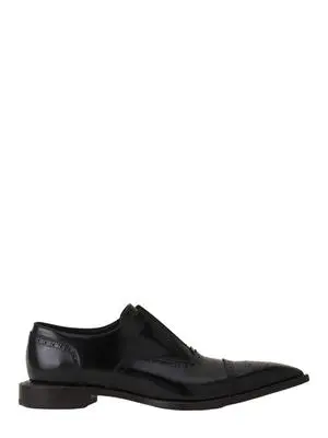 LANVIN Leather Wingtip Oxfords - Black