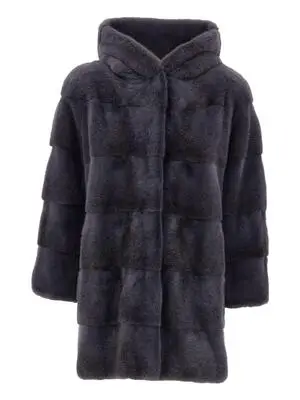FRAME Long-sleeved Hooded Coat - Grey
