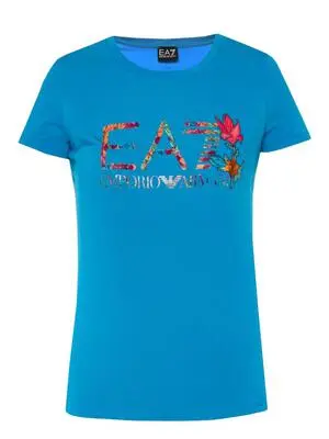 EA7 Round Neck Logo T-shirt - Blue