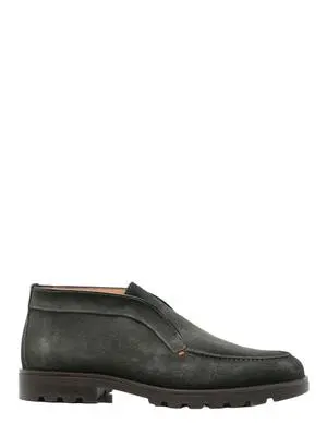 Santoni Almond Toe Ankle Boots - Green