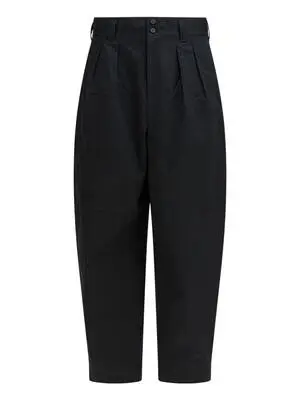 Comme Des Garçons Wide Leg Turn-up Trousers - Black