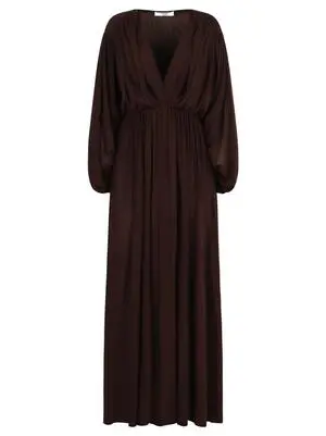 Philosophy Di Lorenzo Serafini V-neck Maxi Dress With Lantern Sleeves - Black