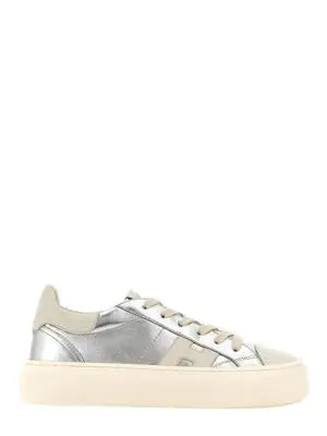 Hogan Sneakers With 'h' Logo And Lace-up Closure - Silver