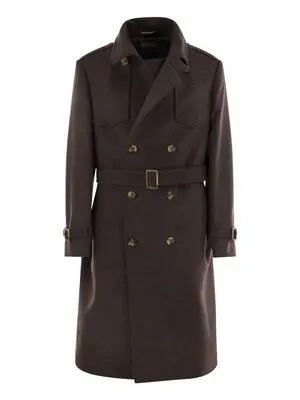 Brunello Cucinelli Double-breasted Belted Coat - Black