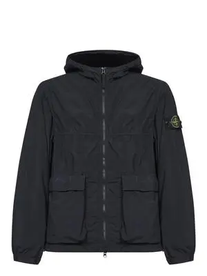 STONE ISLAND Stone Island Logo Patch Zip-Up Jacket