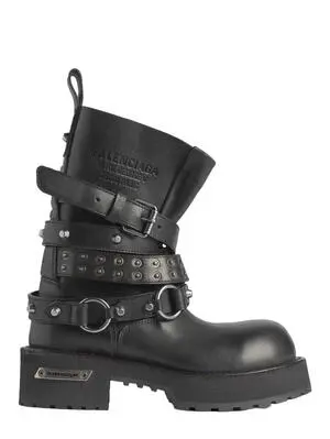 Balenciaga Venom City Buckle Detailed Boots - Black
