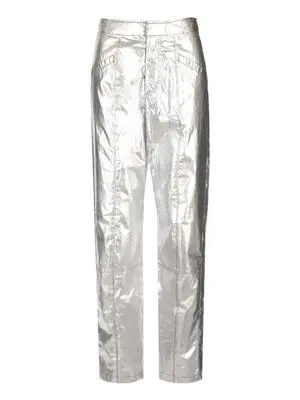 Isabel Marant Étoile Isabel Marant Metallic Effect Straight-Leg Trousers White