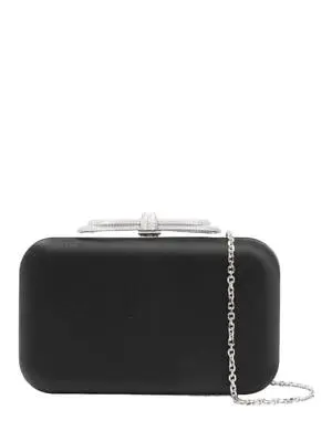 MACHMACH Crystal Embellished Bow Clutch - Black