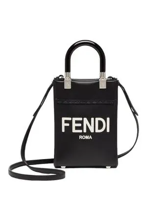 Fendi Sunshine Mini Shopper Tote Bag - Black