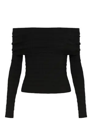 Marella Viscose Blend Cowl Neck Off-the-shoulder Sweater - Black