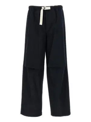 JIL SANDER Wide Leg Pants With Contrasting Inner Belt - Dark Blue