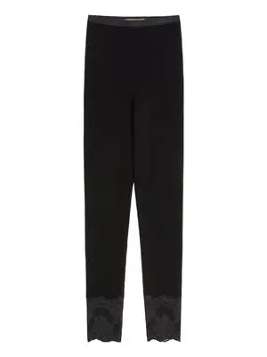 Valentino Garavani Logo Waistband Fitted Leggings - Black