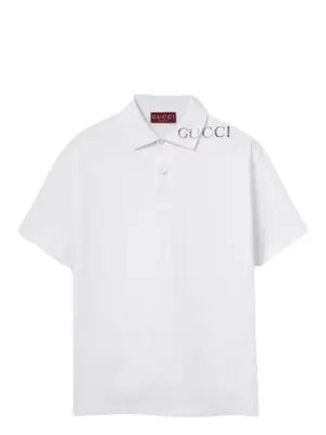 Gucci Printed Short-sleeve Polo Shirt - White