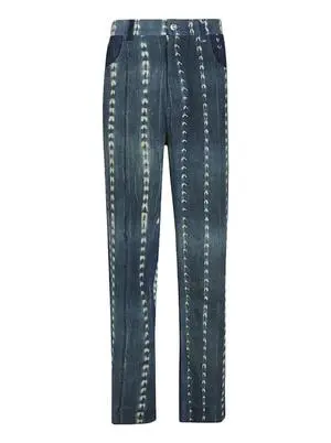 WALES BONNER Tie & Dye Wide Leg Jeans - Blue