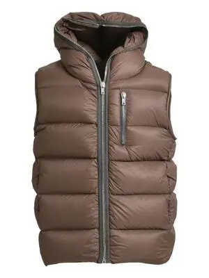 Rick Owens Quilted Hooded Down Gilet - Brown