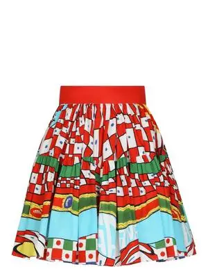 Dolce & Gabbana Graphic Print Pleated Skirt - Multicolor